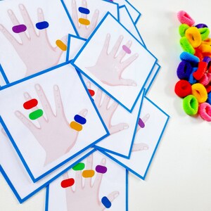 Finger Activity With Hair Ties, Fine Motor Skills, Homeschool Worksheet ...