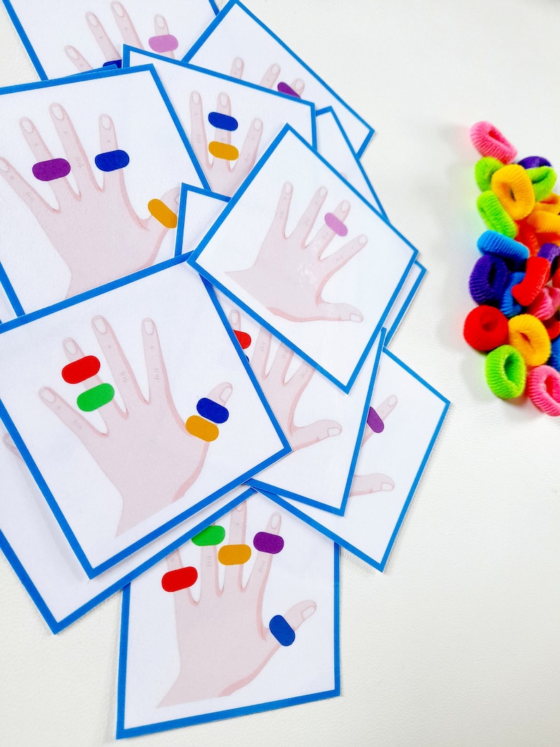 Finger Activity With Hair Ties, Fine Motor Skills, Homeschool Worksheet ...