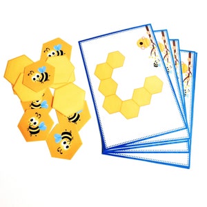 Hive Pattern Activity, Shape Matching Game, Fine Motor Activities. - Etsy