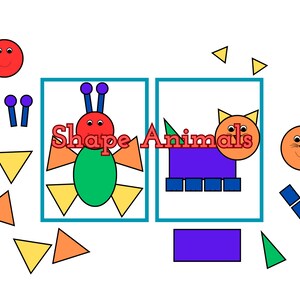 Shape Animals, Shape Matching Game, Puzzle Activity With Shapes. - Etsy