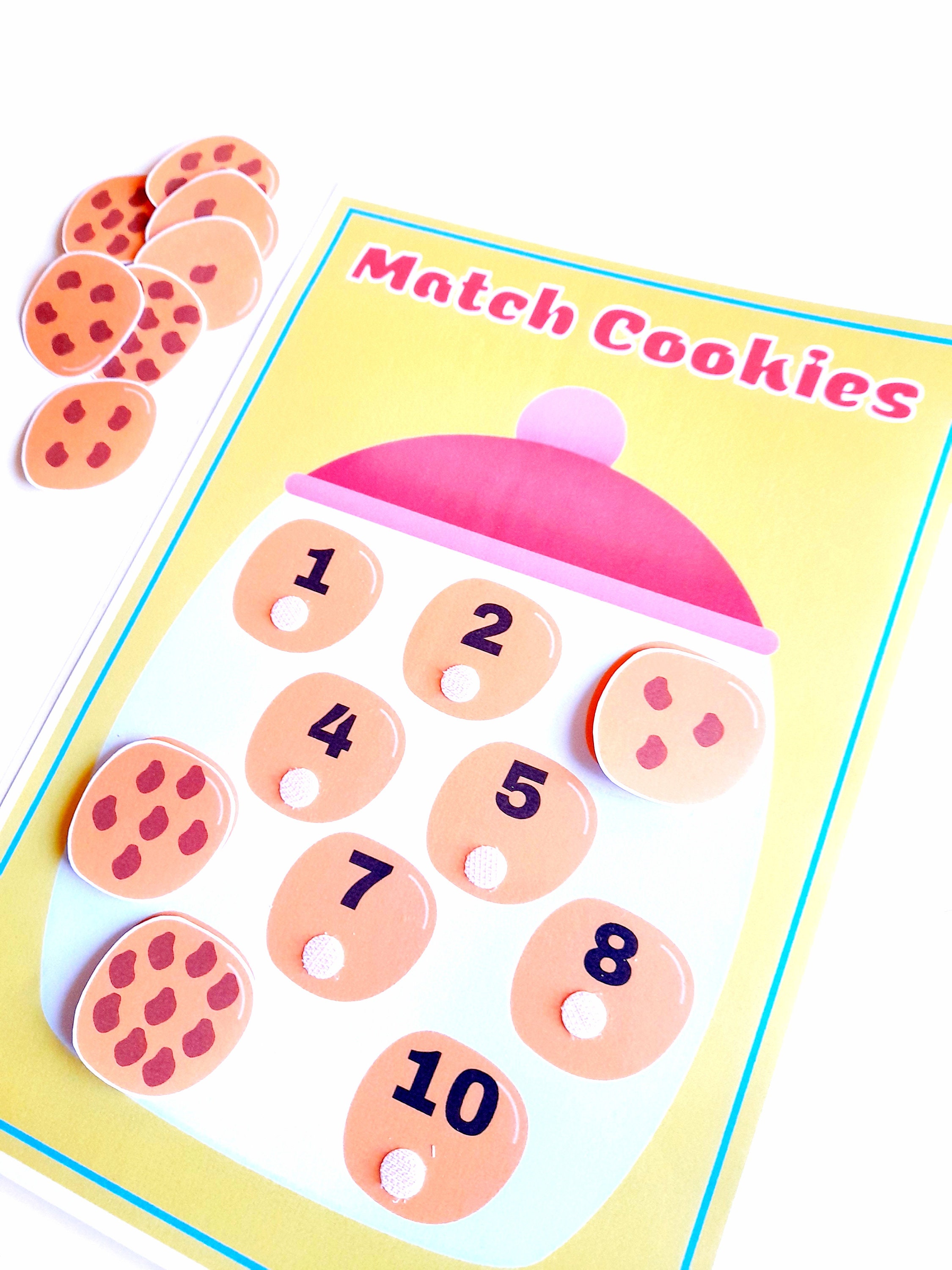 Match Cookies, Printable Learning Numbers for Toddlers - Etsy