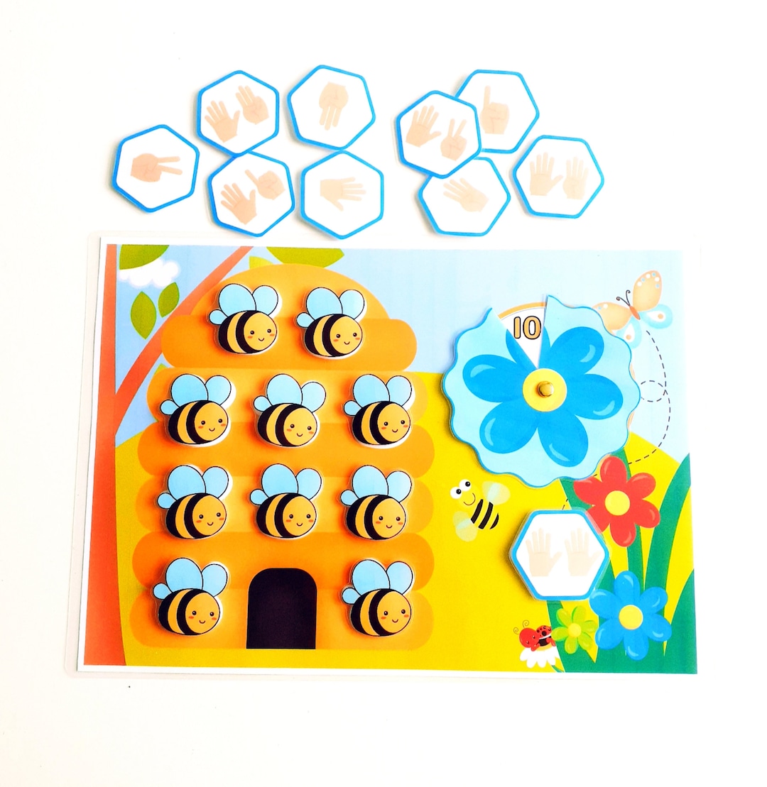 Bee Counting Activity, Counting Toys for Toddlers - Etsy