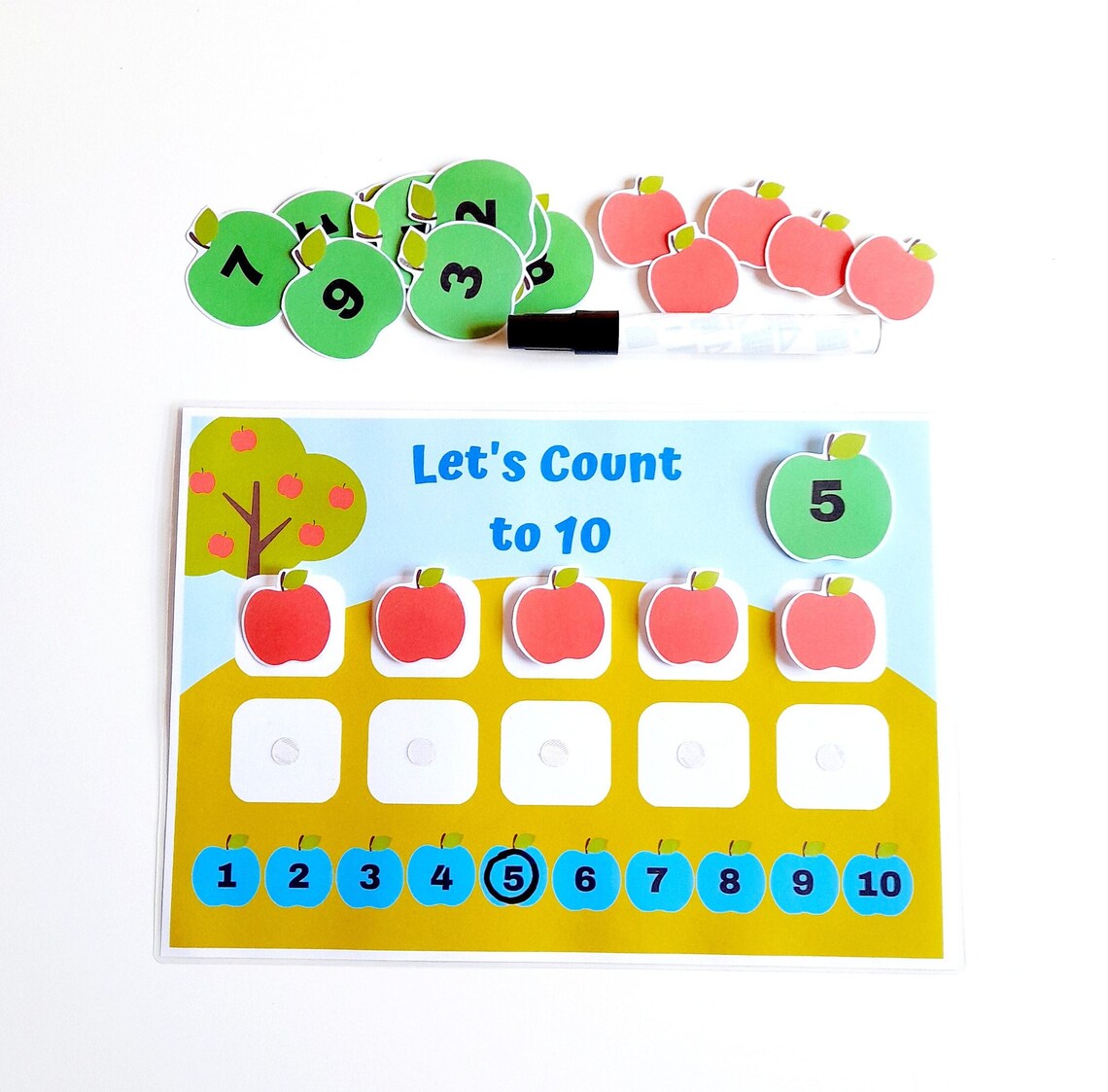 Apple Counting Activity Numbers 1 to 10 Count for Kids - Etsy