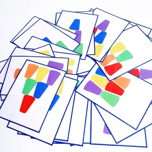 Stacked Cups Pattern Activity, Printable Color Matching Game. - Etsy