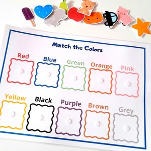 Color Sorting Matching Game, Color Matching Activity - Etsy