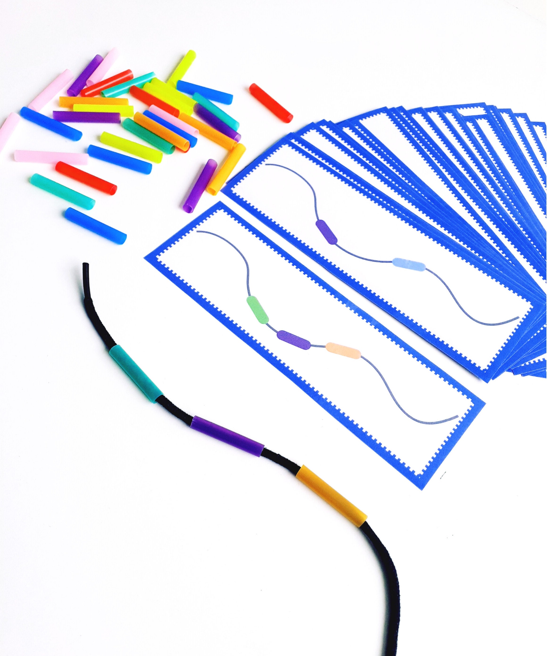 Straw Threading Repeating Pattern Activity and Fine Motor Skills for ...