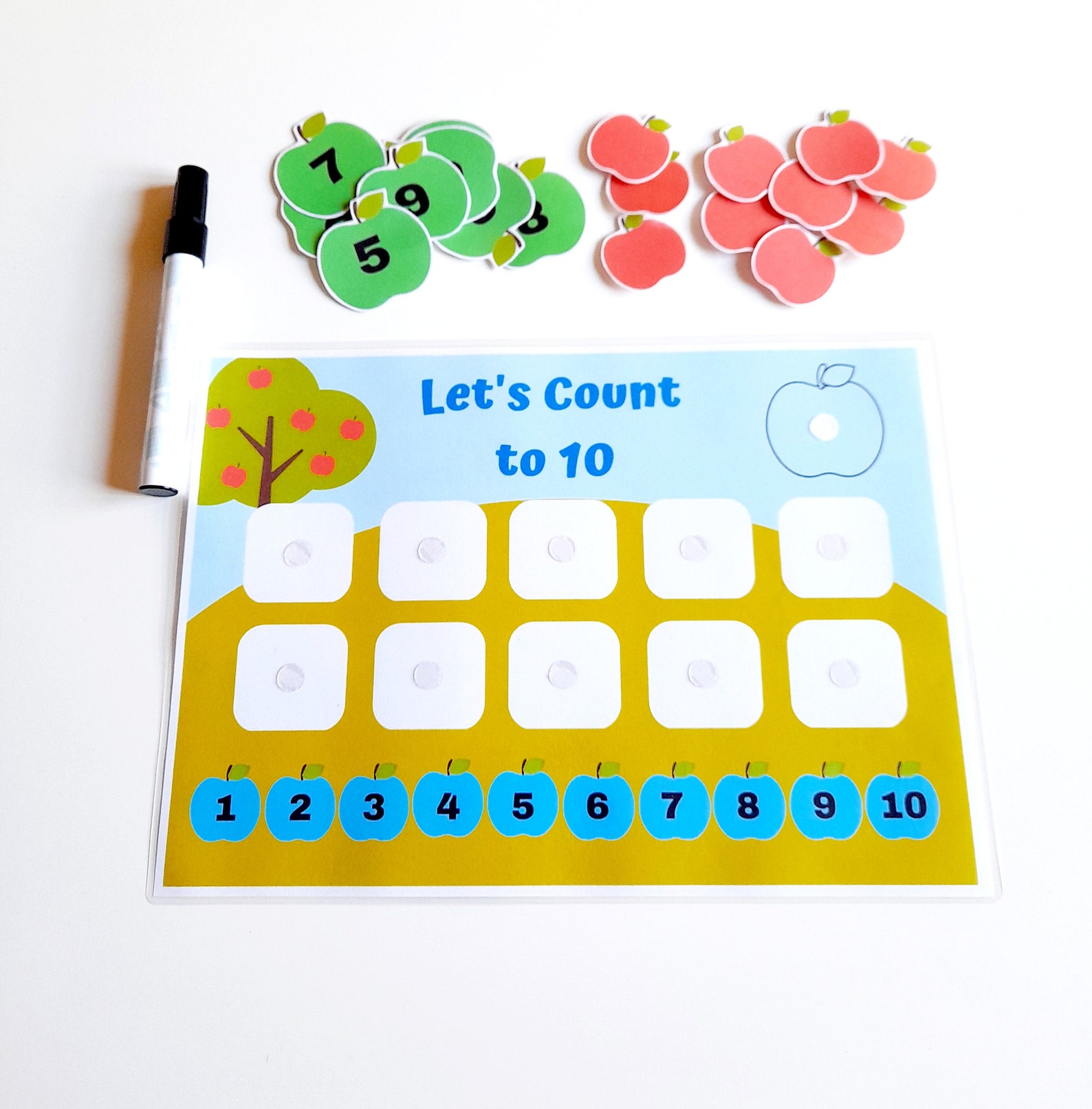 Apple Counting Activity Numbers 1 to 10 Count for Kids - Etsy
