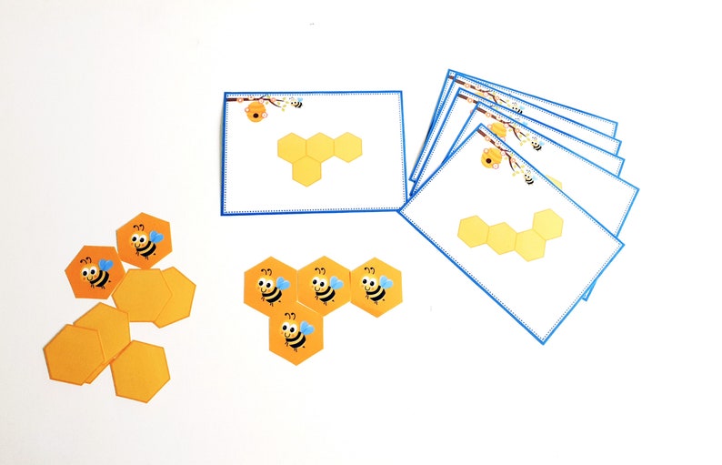 Hive Pattern Activity Shape Matching Game Fine Motor - Etsy