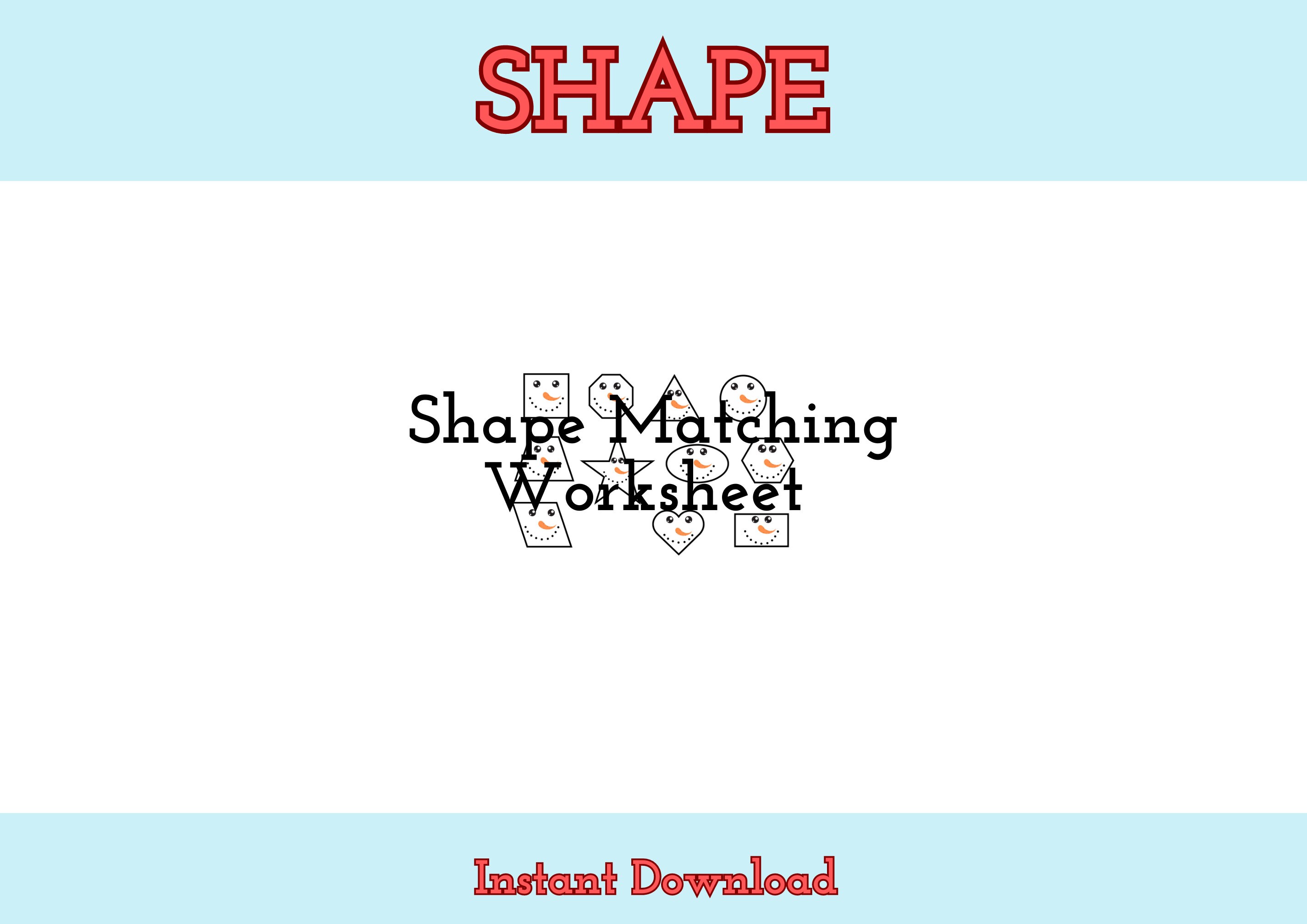 Shape Matching Game, Winter Printable Match Activity, Fine Motor Skills ...