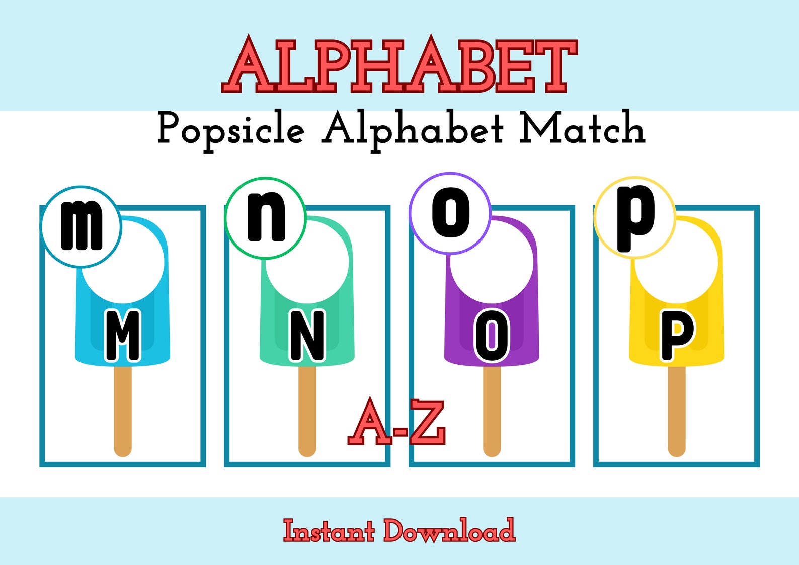 Popsicle Alphabet Match, Alphabet Matching Game, Beginning Sounds ...
