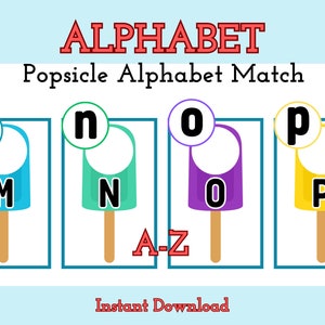 Popsicle Alphabet Match, Alphabet Matching Game, Beginning Sounds ...