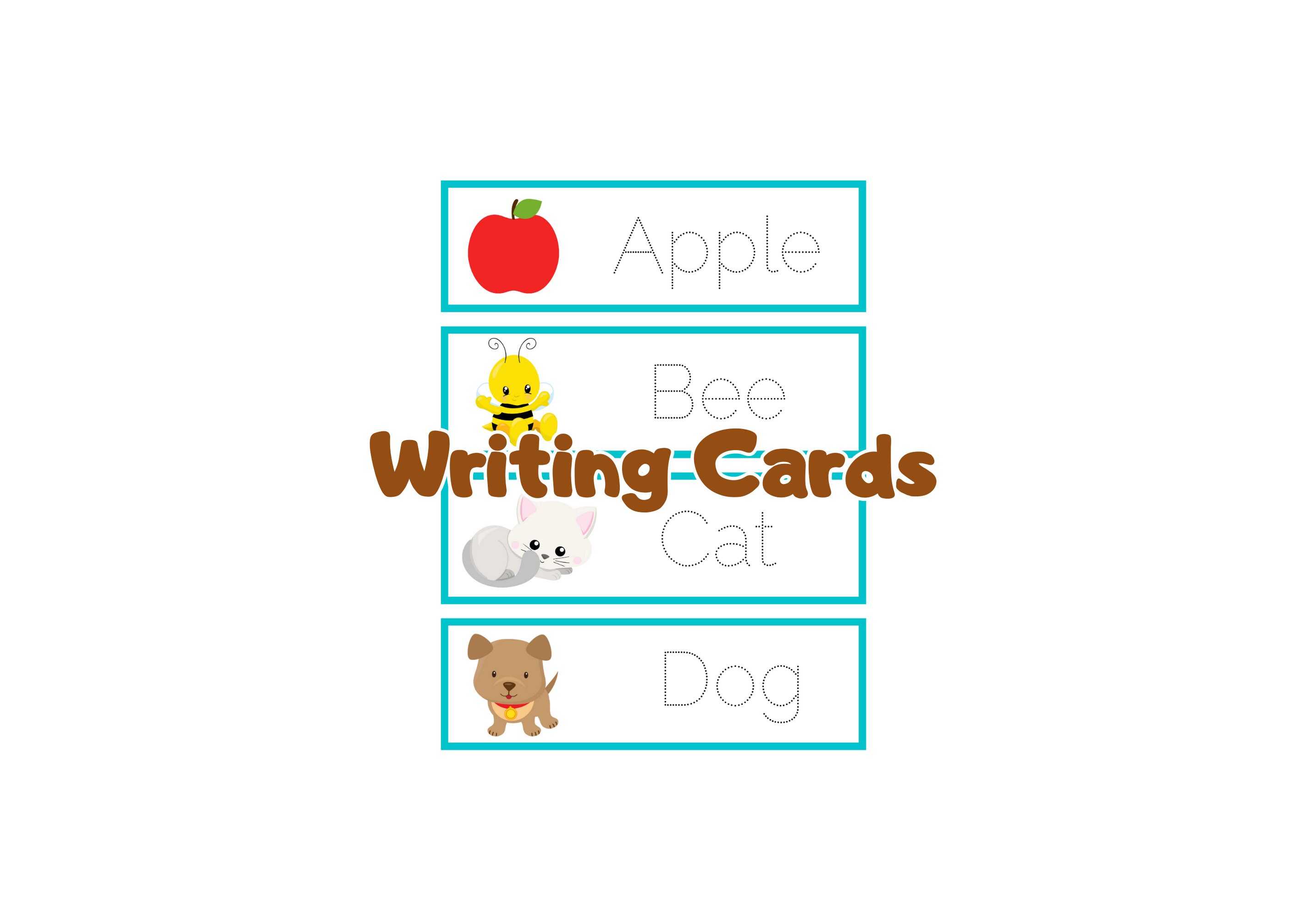 Printable Writing Cards ABC Tracing Practice for Kids - Etsy