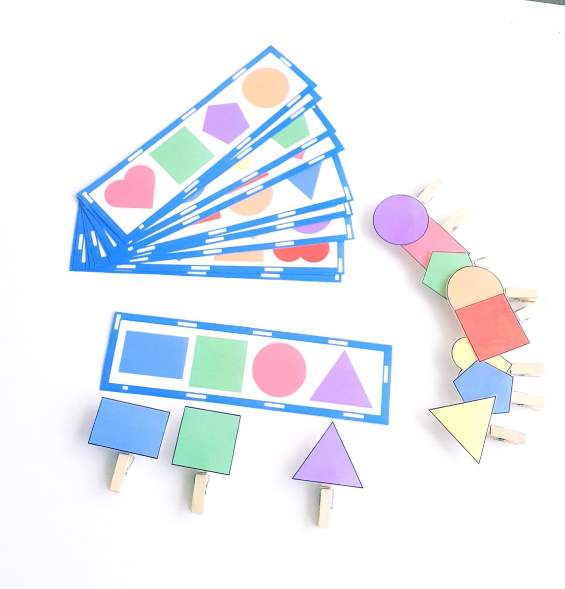 Shape Matching Game, Learning Shapes, Fine Motor Skills - Etsy