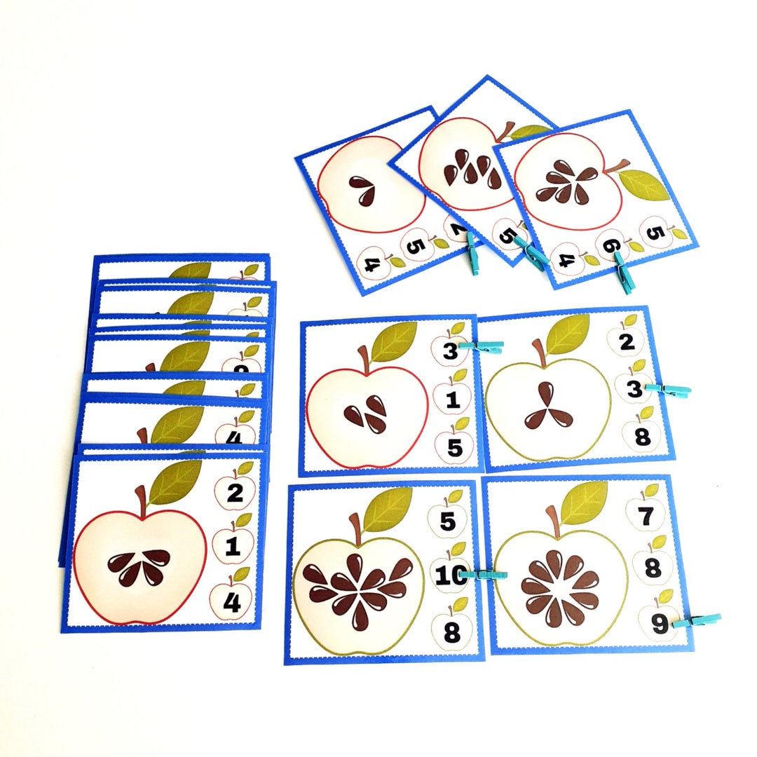 Counting Clips Cards, Counting Activity, Kindergarten Worksheets Math ...