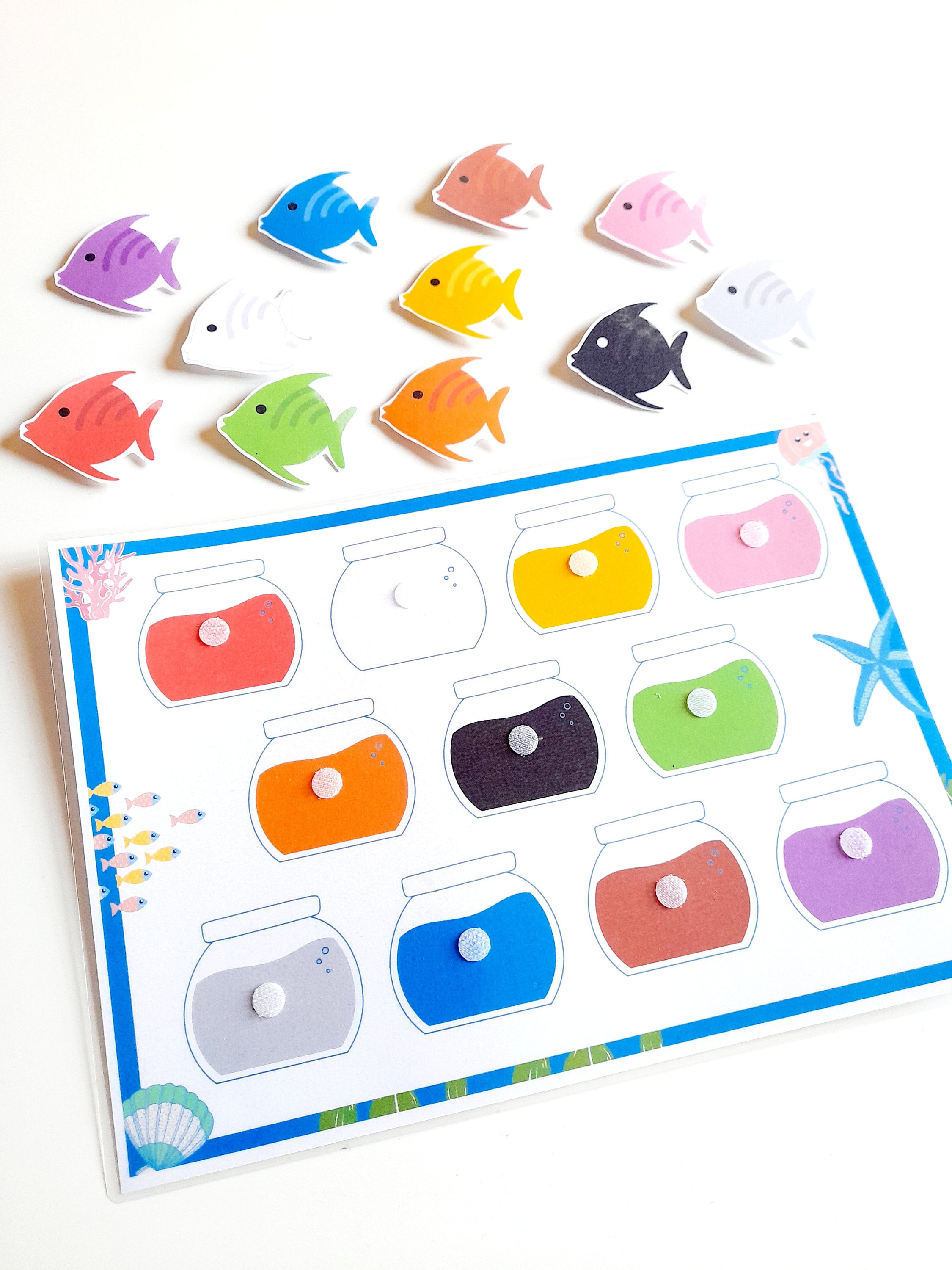 Color Activity With Fish Fine Motor Activities for Toddlers - Etsy