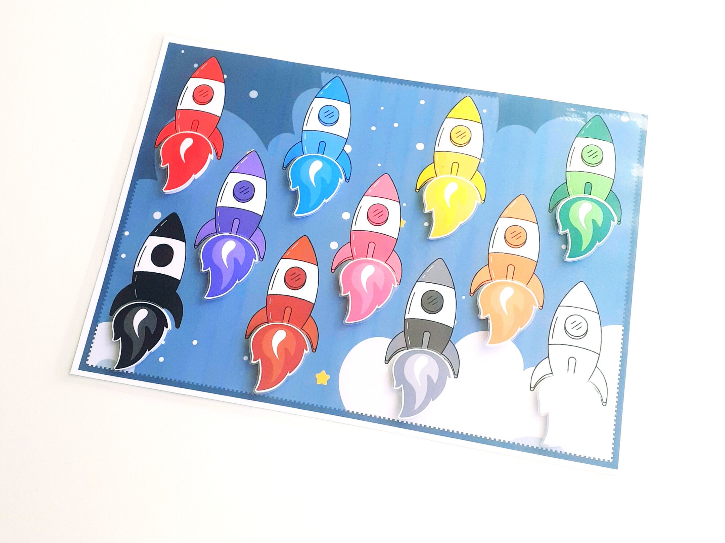 Color Sorting Matching Rocket Game Color Matching Activity - Etsy