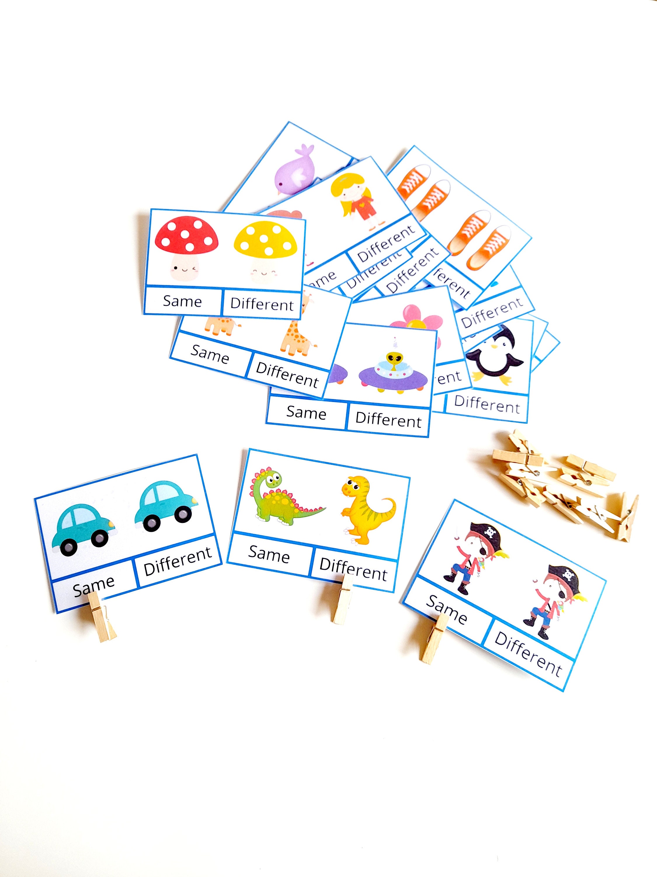 Printable Cards Same or Different Activity for Toddlers and - Etsy