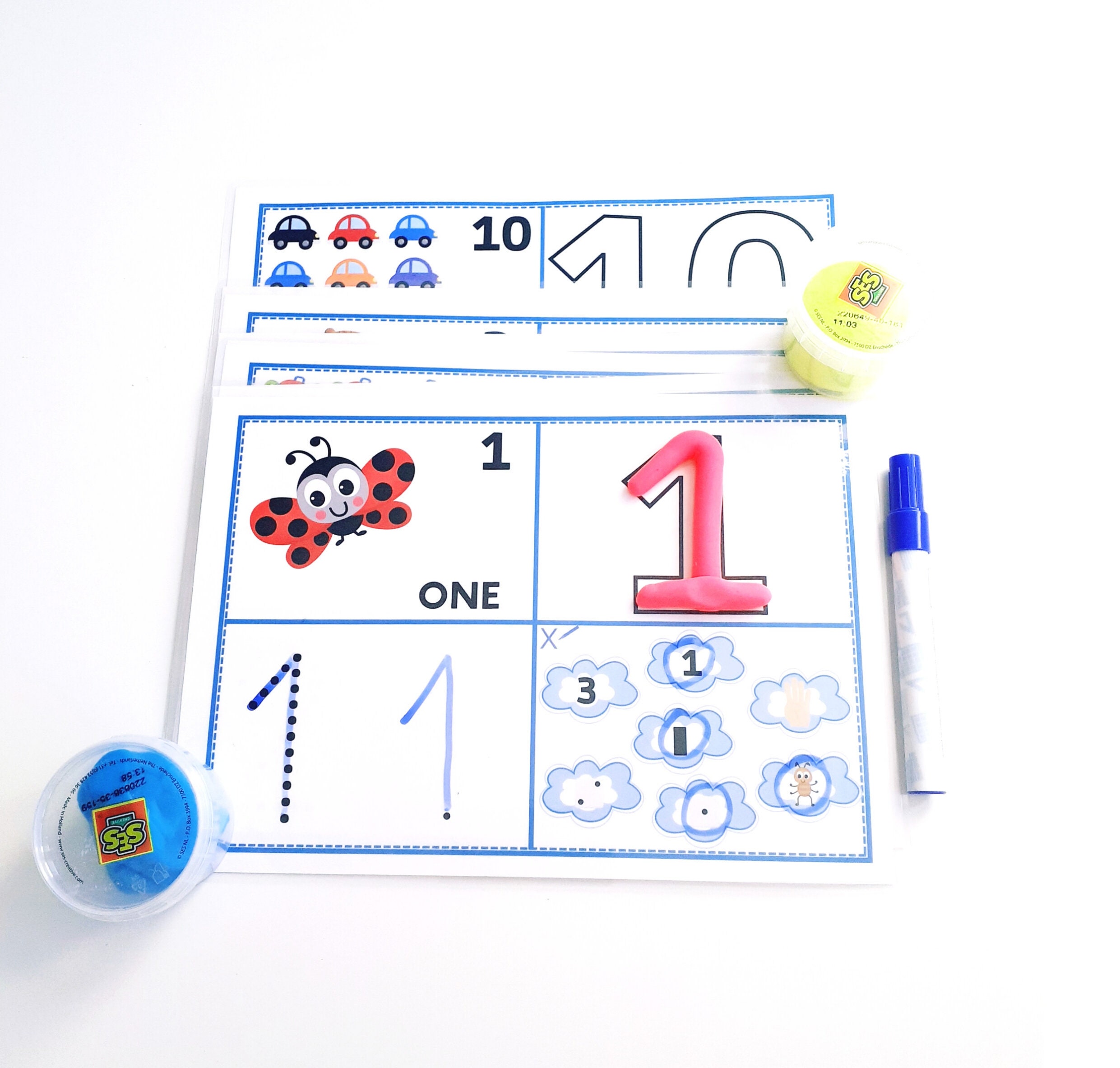 Play Dough Counting Mats, Learn Numbers 1 to 10, Counting Toys for ...