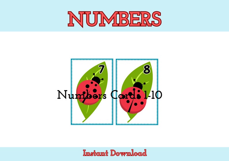 Number Flash Cards, Number Matching Game, Printable Learning Numbers - Etsy