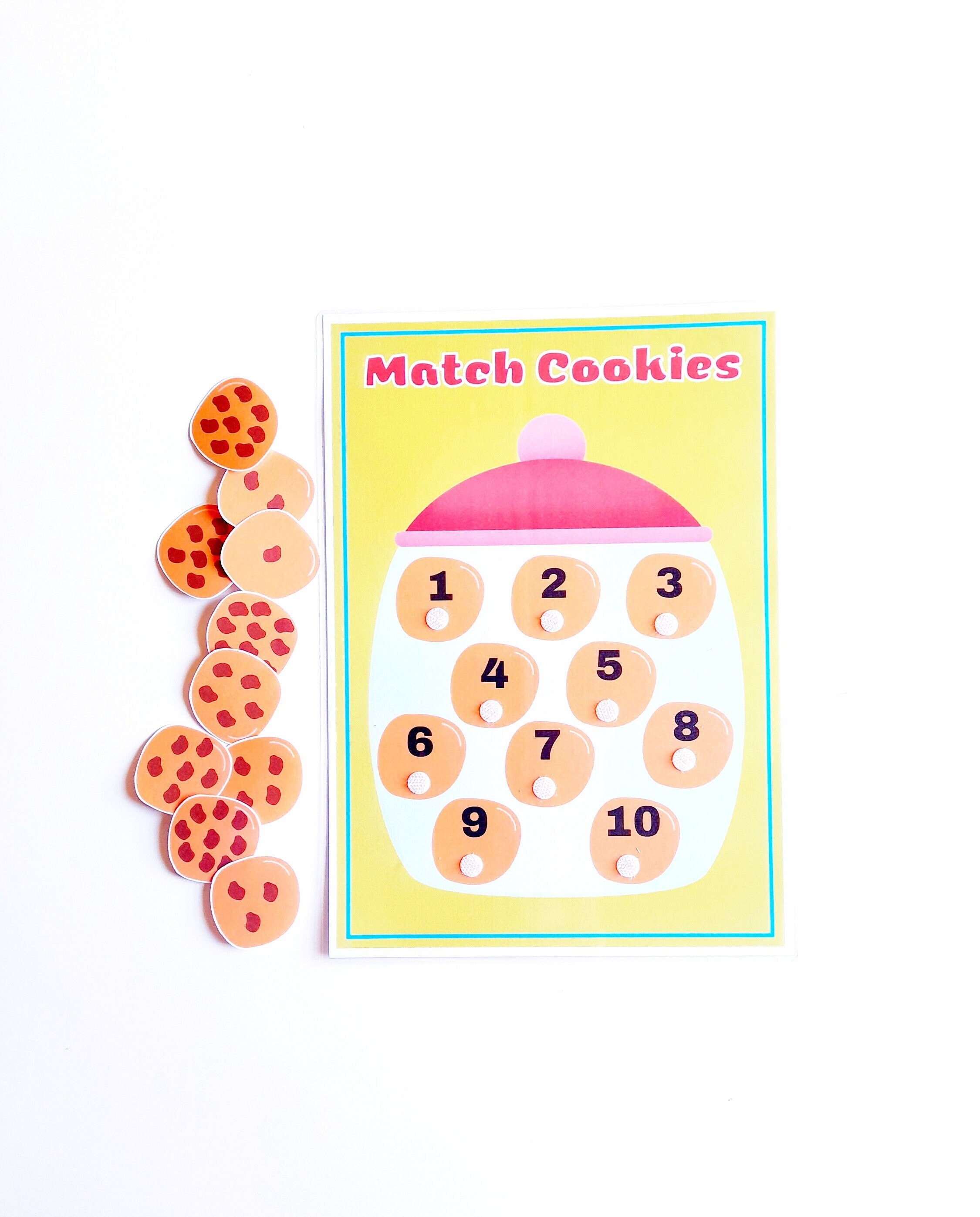 Match Cookies, Printable Learning Numbers for Toddlers - Etsy