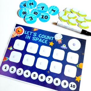 Space Counting Activity Numbers 1 to 10 Count for Kids - Etsy