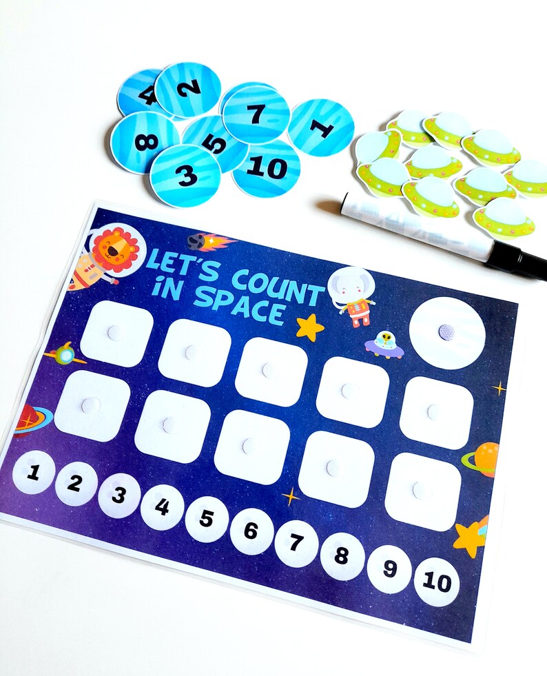 Space Counting Activity Numbers 1 to 10 Count for Kids - Etsy