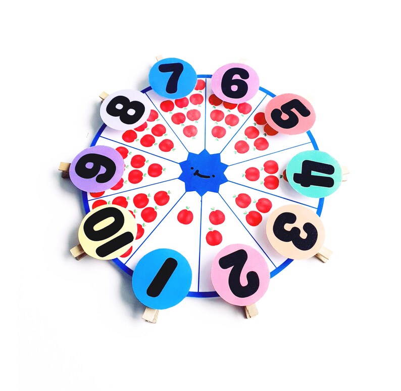 Wheel Counting Activity, Learn Numbers 1 to 10, Apple Counting Activity ...