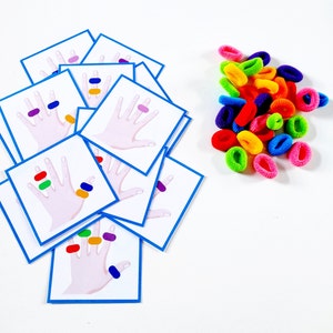 Finger Activity With Hair Ties, Fine Motor Skills, Homeschool Worksheet ...