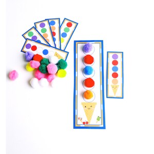 Build an Ice Cream With Pompoms, Fine Motor Activity - Etsy
