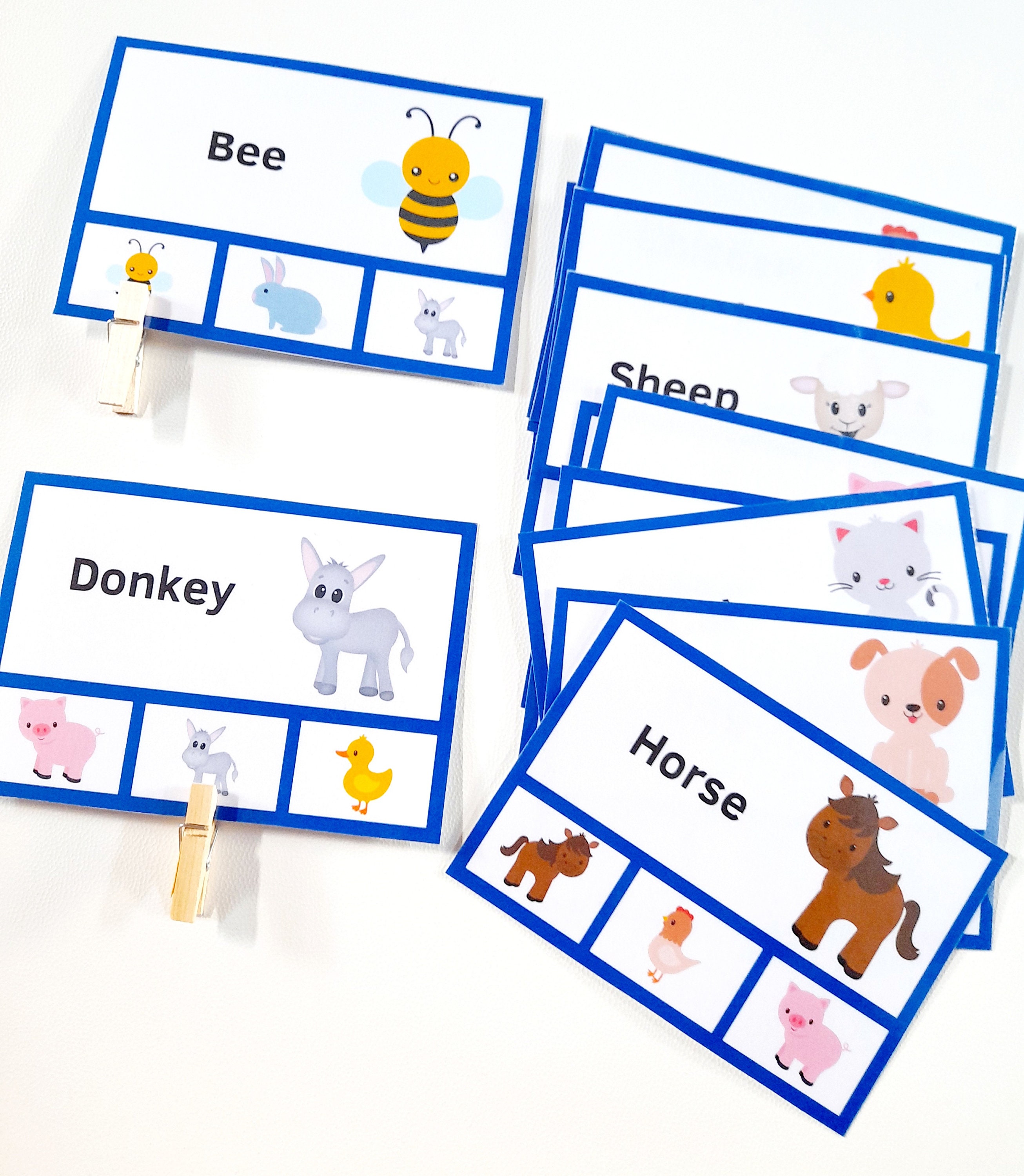 Matching Farm Animals Flash Cards Memory Game Printable - Etsy