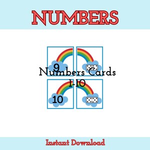 Number Matching Game, Numbers Cardds 1 to 10, Printable Learning ...