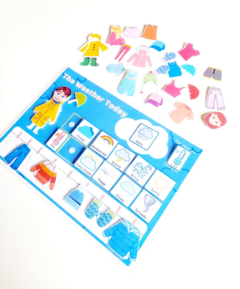 Child's Weather Chart and Printable Daily Calendar for Toddlers and ...