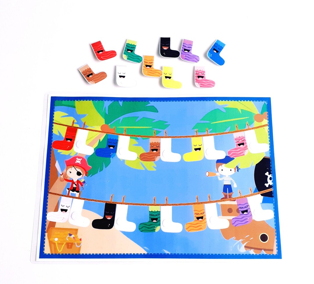 Color Sorting Matching Sock Game , Printable Color Matching Activity - Etsy