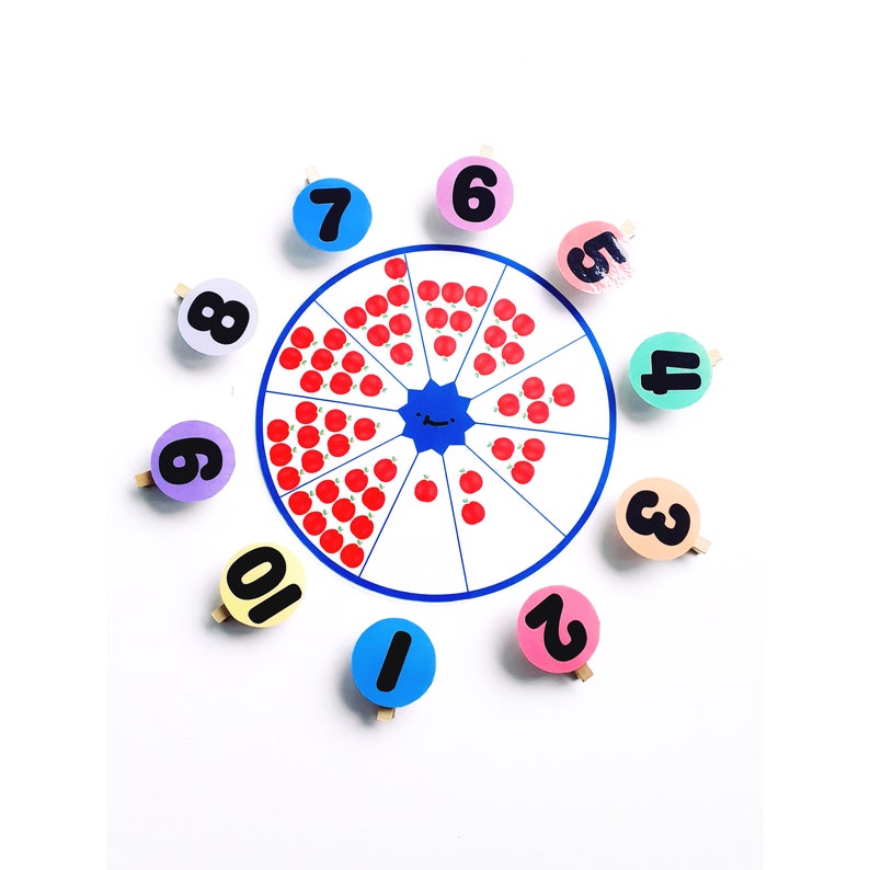 Wheel Counting Activity, Learn Numbers 1 to 10, Apple Counting Activity ...