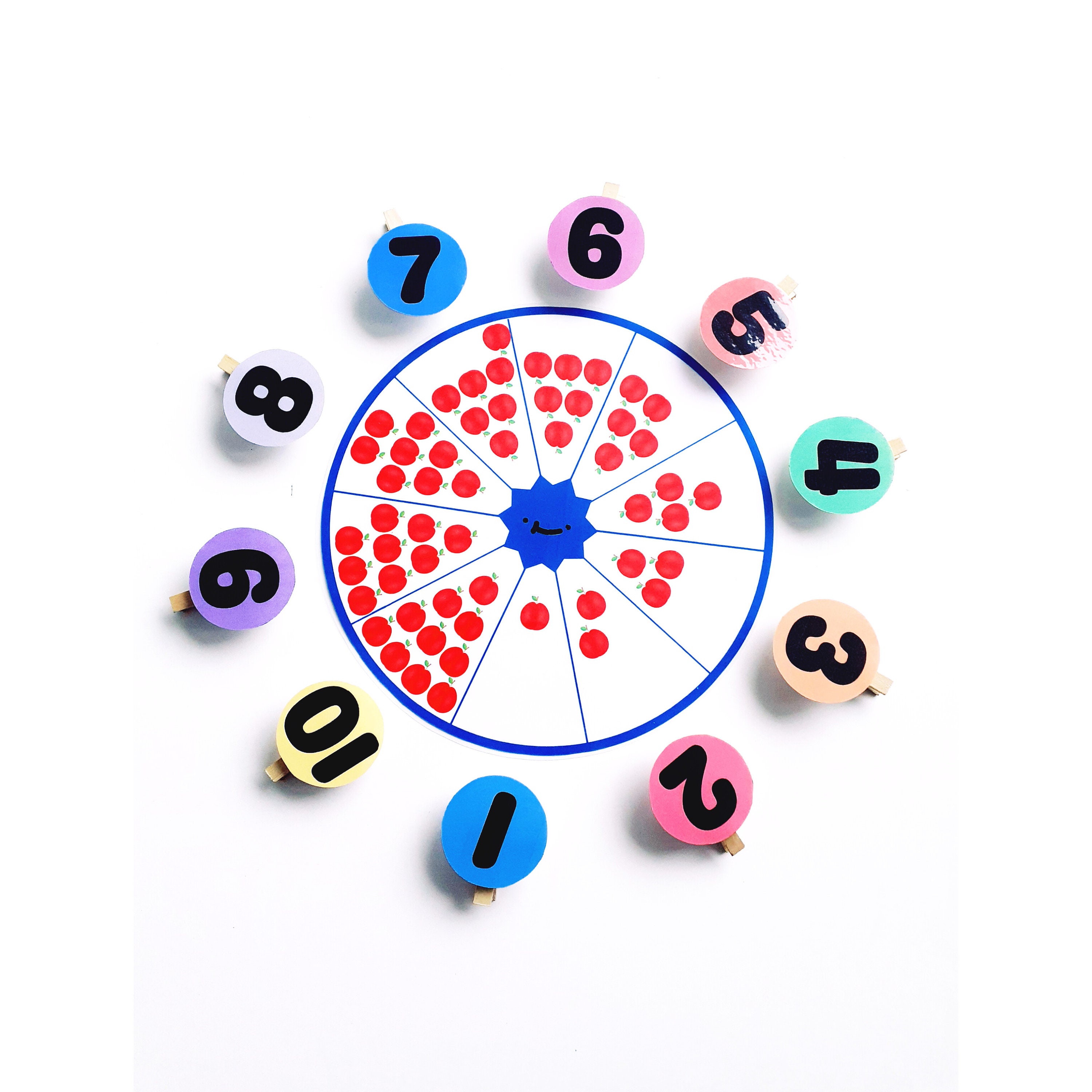 Wheel Counting Activity, Learn Numbers 1 to 10, Apple Counting Activity ...