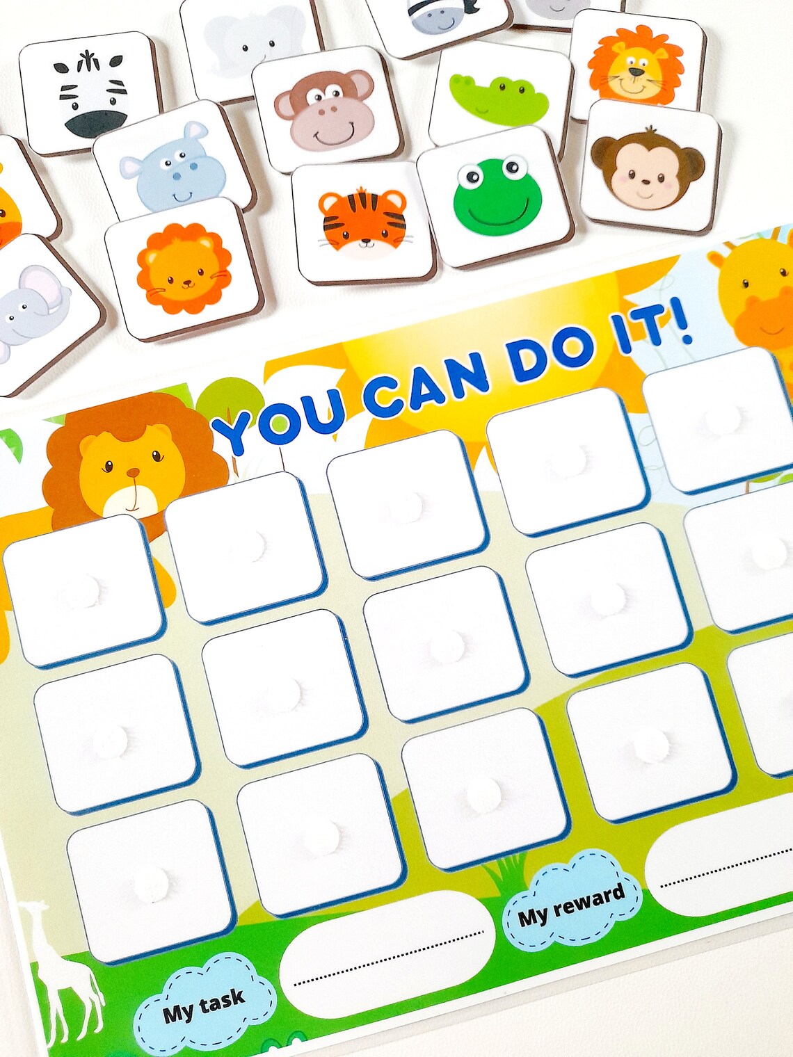 Safari Reward Chart Printable Behavior Chart Responsibility - Etsy