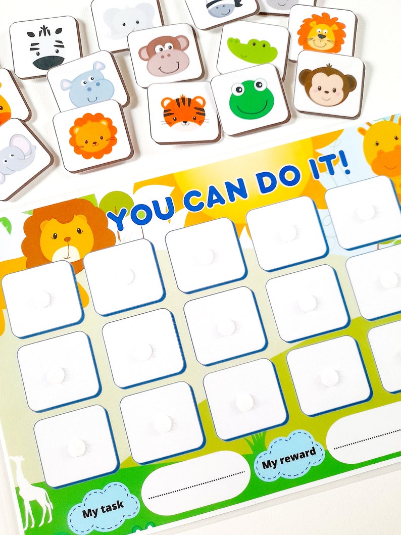 Safari Reward Chart Printable Behavior Chart Responsibility - Etsy