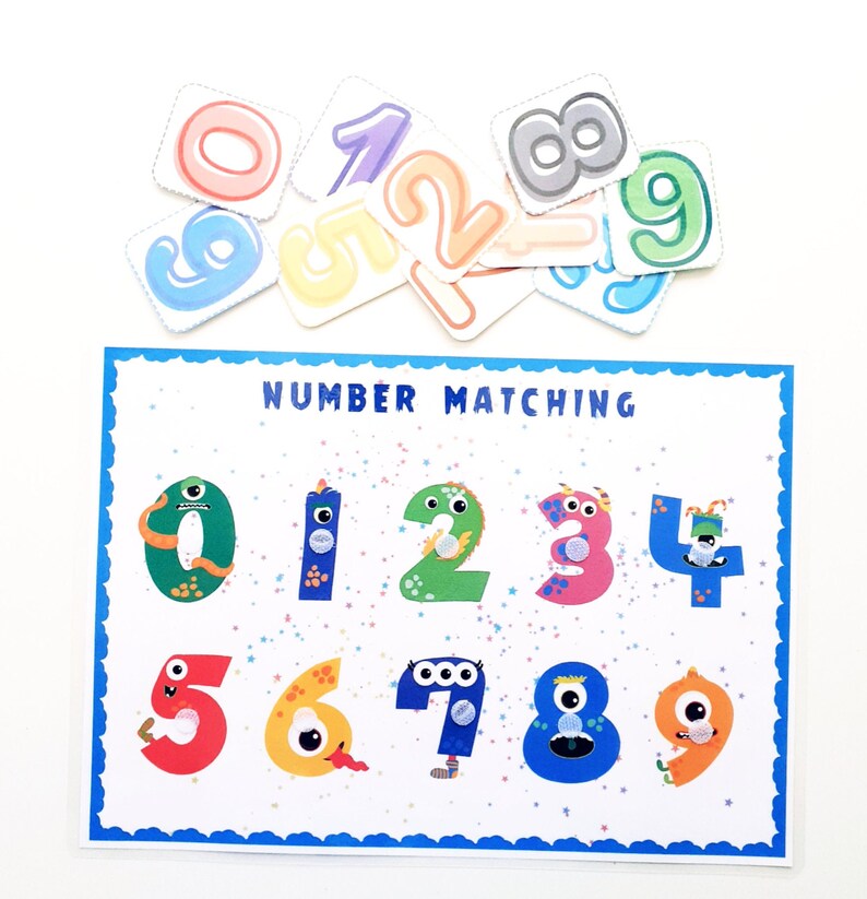 Learn Numbers 1 to 10, Number Matching Game - Etsy
