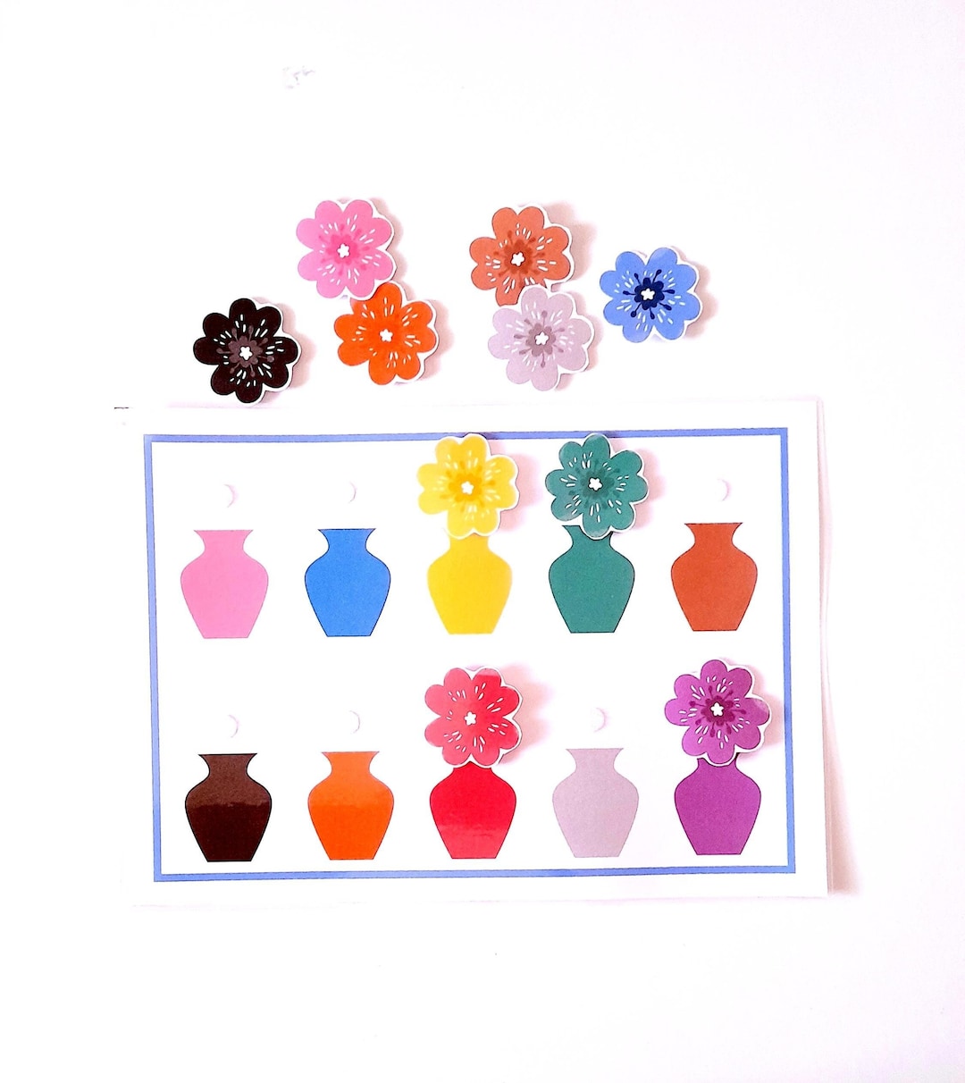 Color Sorting Matching Flower Game, Color Matching Activity - Etsy