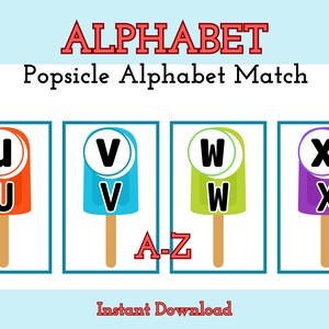 Popsicle Alphabet Match, Alphabet Matching Game, Beginning Sounds ...