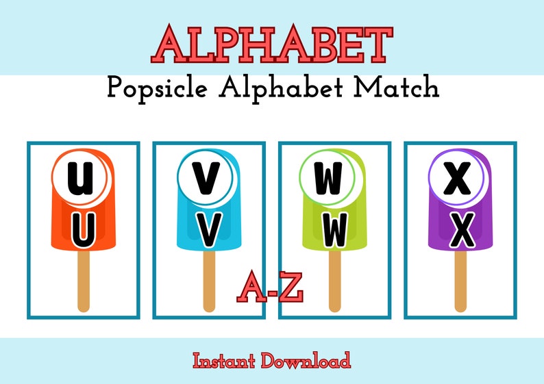 Popsicle Alphabet Match, Alphabet Matching Game, Beginning Sounds ...