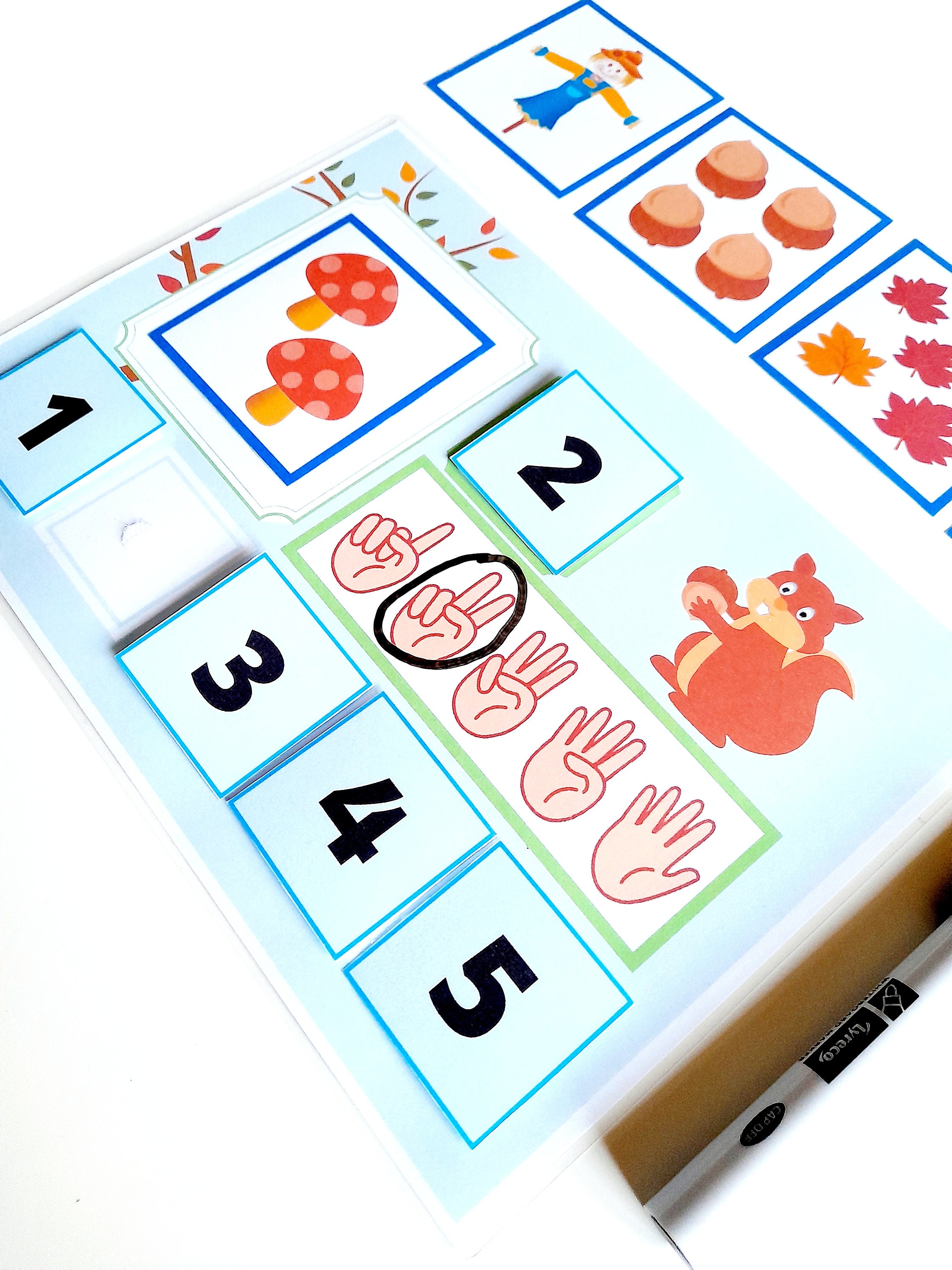 Autumn Counting Activity, Preschool Counting, Kindergarten Worksheets ...