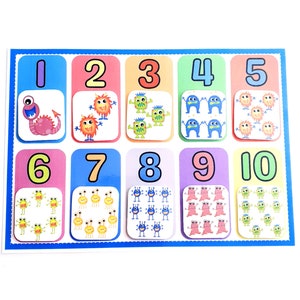 Monster Counting Activity, Numbers 1 to 10 Count, Preschool Counting ...