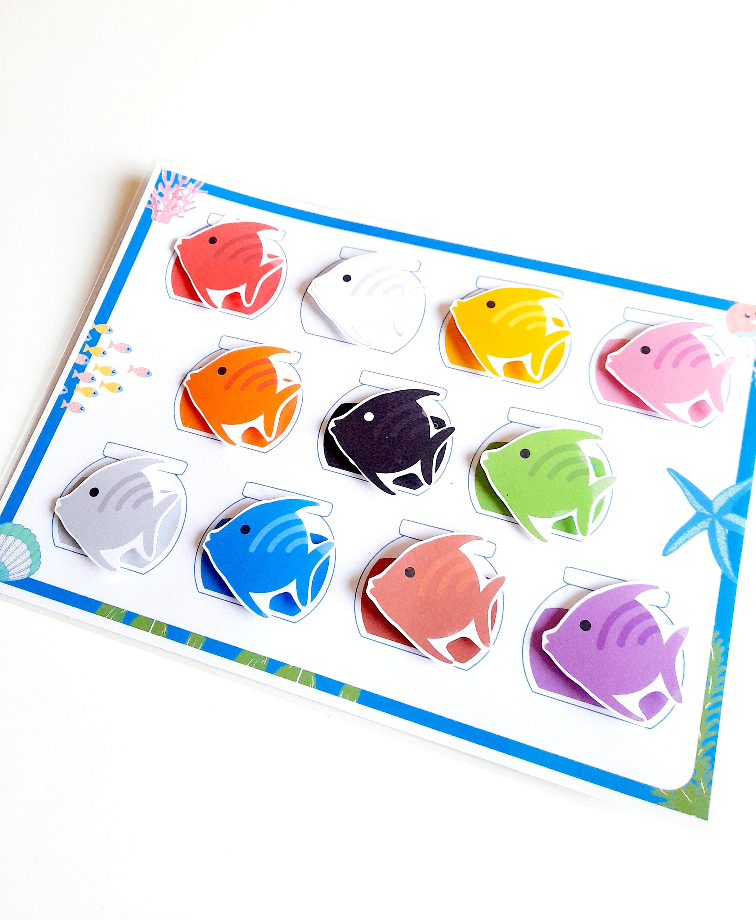 Color Activity With Fish Fine Motor Activities for Toddlers - Etsy