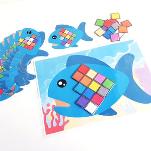 Fish Pattern Activity, Pattern Strips, Color Matching Game, Preschool ...