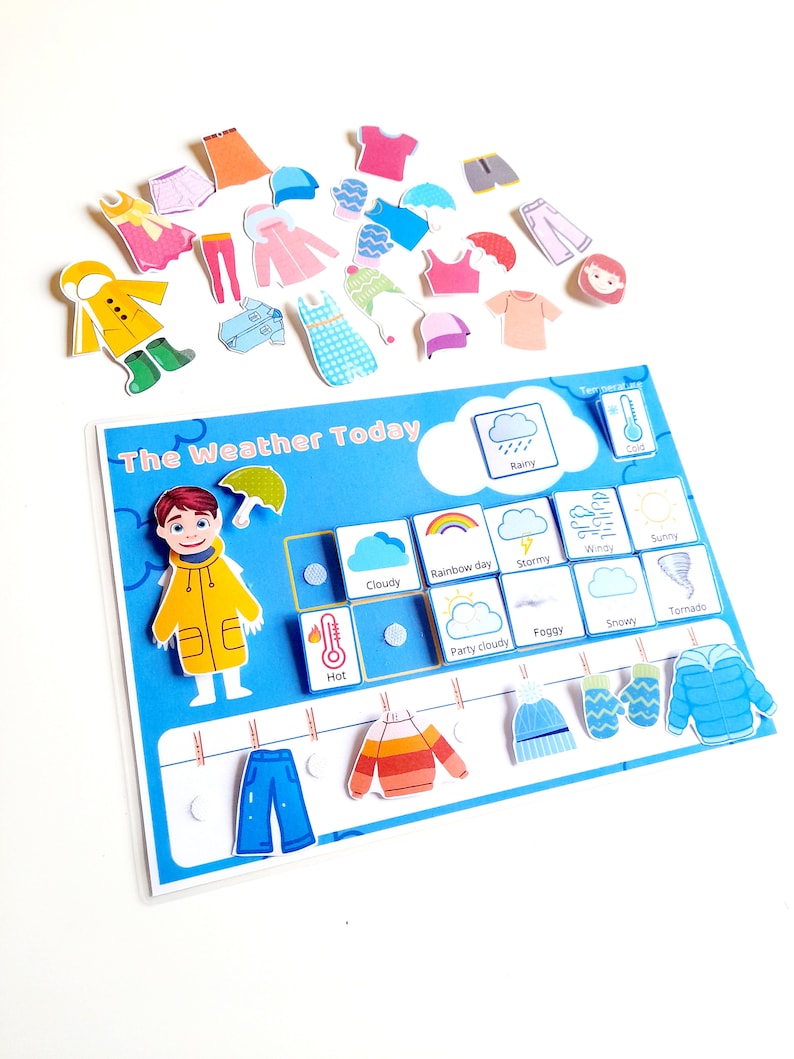 Child's Weather Chart and Printable Daily Calendar for Toddlers and ...