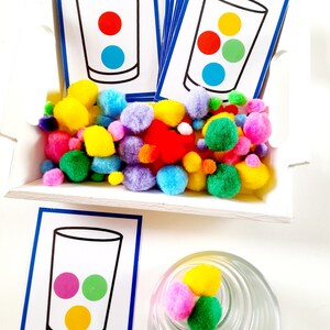 Color Activity With Pompoms and Fine Motor Activities for Toddlers and ...