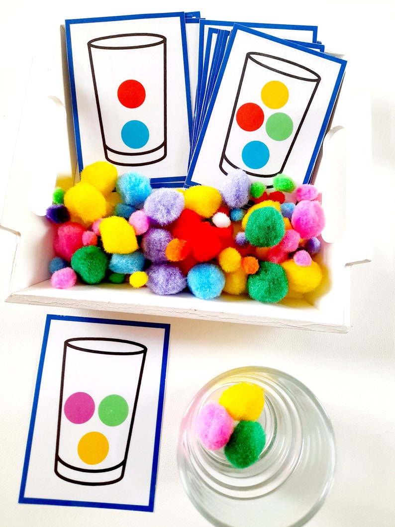 Color Activity With Pompoms and Fine Motor Activities for - Etsy