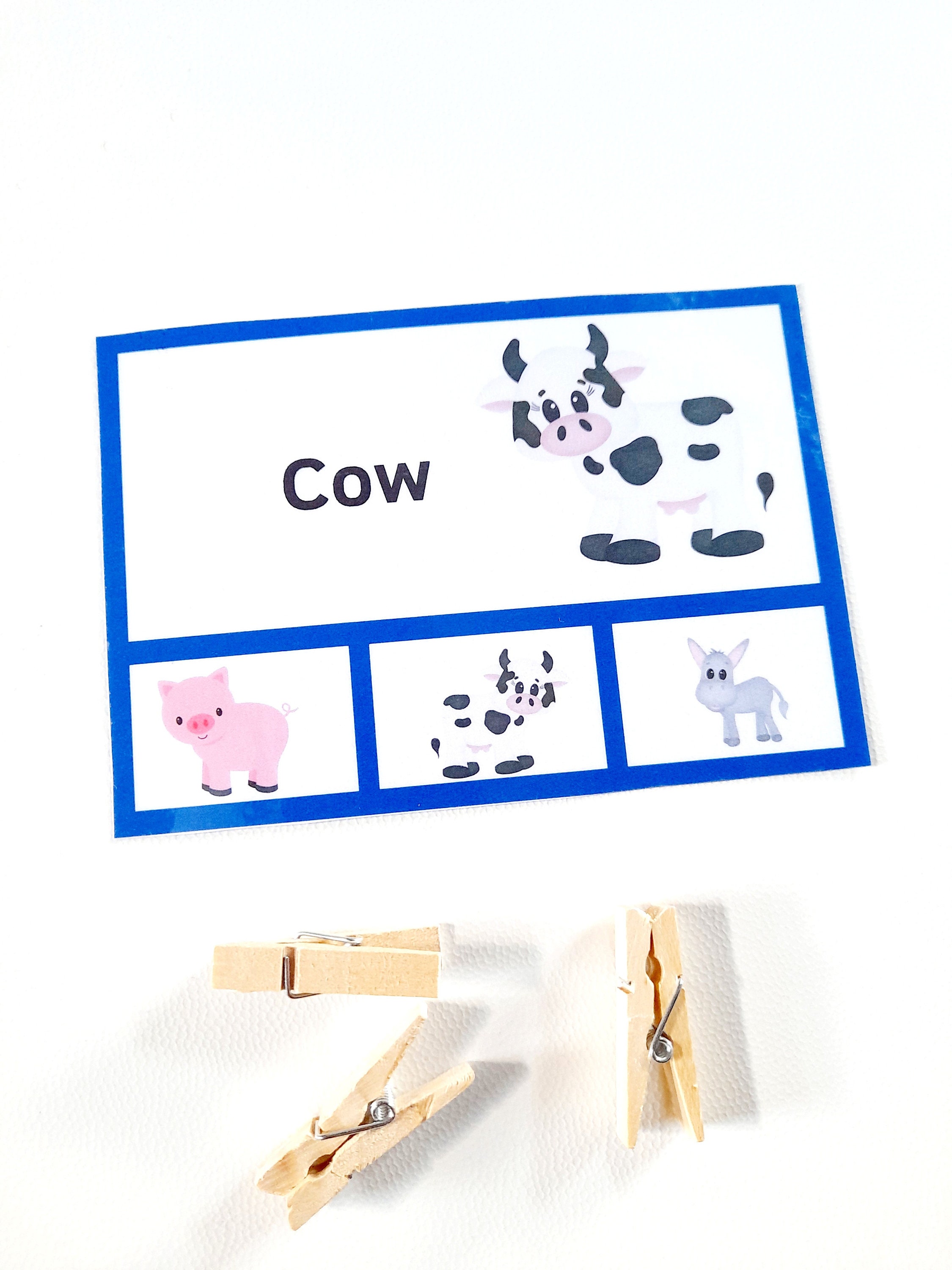 Matching Farm Animals Flash Cards Memory Game Printable - Etsy