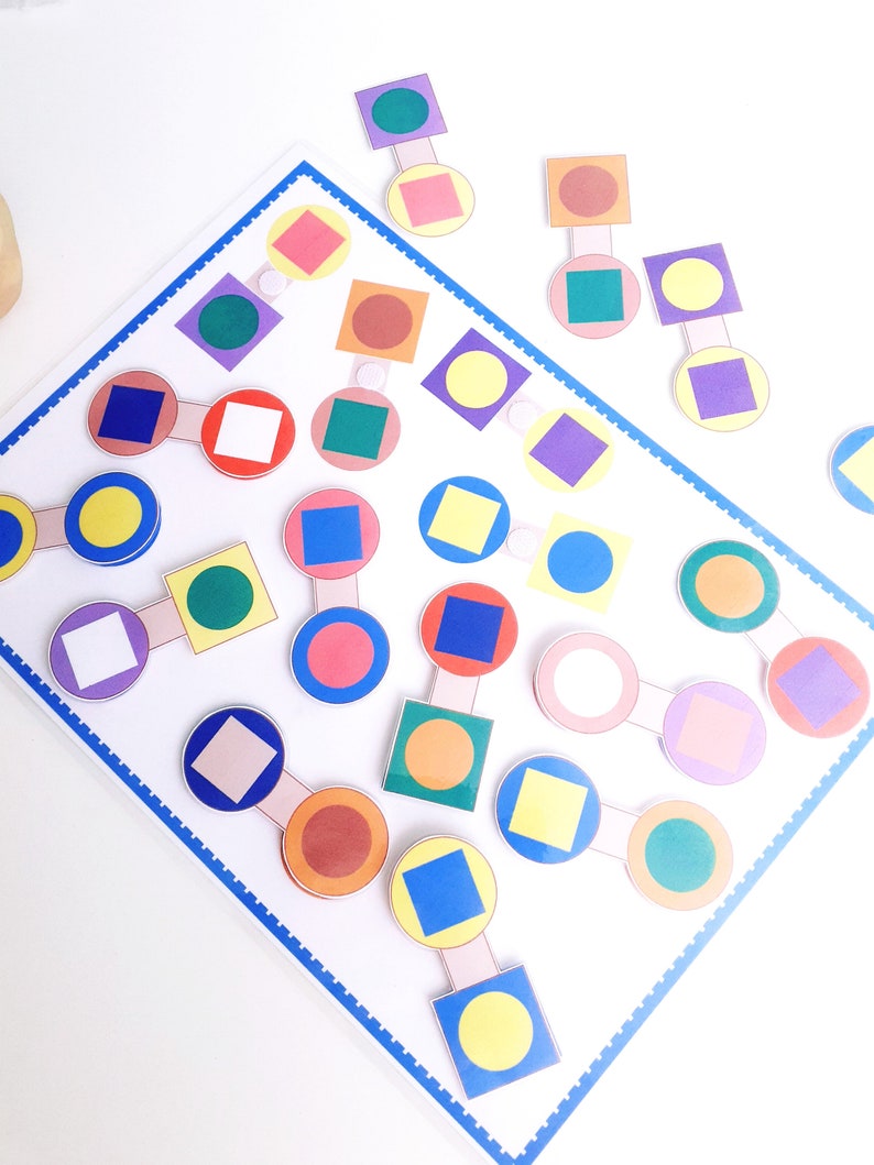 Shape Matching Activity Shape Matching Game Fine Motor - Etsy